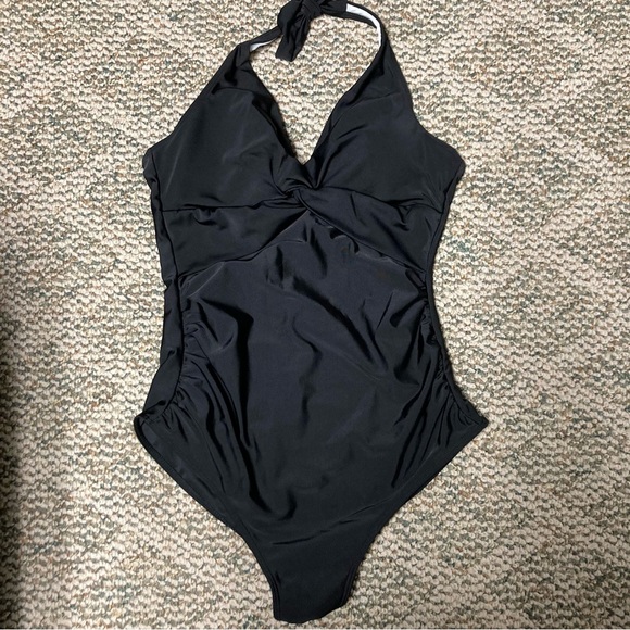 Swim | Simple Black Halter Top Swim Suit Medium | Poshmark
